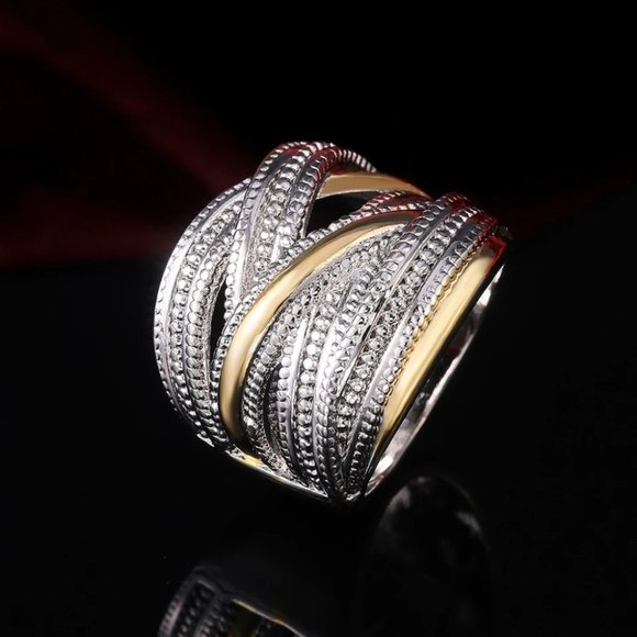 Jewelry | New Design Hyperbole Cross Gold Silver Ring | Poshmark